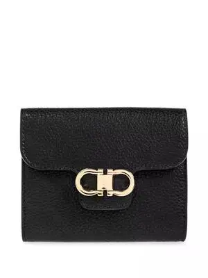 FERRAGAMO Gancini Compact Wallet - Black