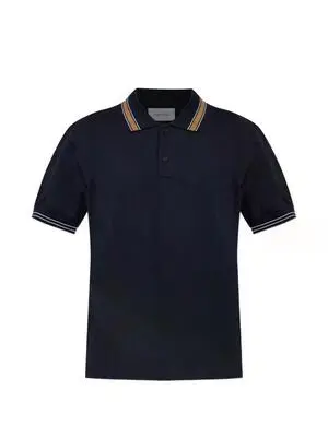 FERRAGAMO Contrast-trim Polo Shirt - Blue