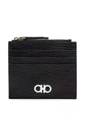 FERRAGAMO Gancini Leather Wallet Card-holder And Keyring Set - Black