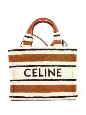 CELINE Cabas Thais Striped Jacquard Textile Small Tote Bag