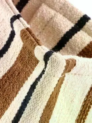 Celine Cabas Thais Striped Jacquard Textile Small Tote Bag