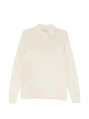 120% Lino Long Sleeves Polo Shirt - Neutrals