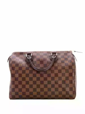 LOUIS VUITTON Speedy Handbag Damier 30 Satchel - Brown