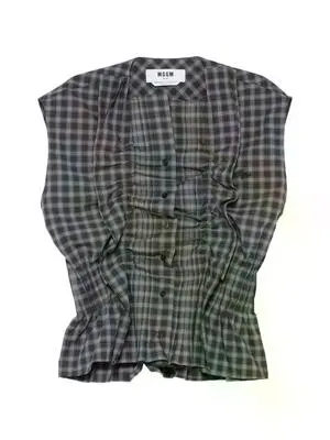 MSGM Ruffled Check Shirt