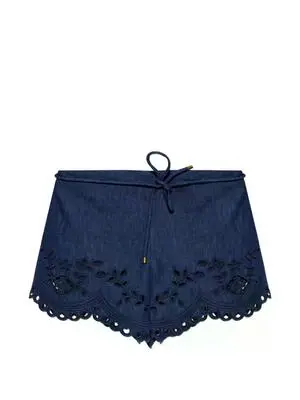 Zimmermann Broderie-anglaise Scalloped-hem Shorts