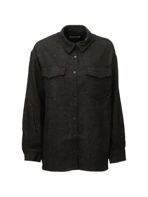 MC2 SAINT BARTH Cambry Wool Blend Overshirt With Herringbone Pattern - Brown