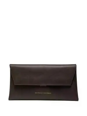 Brunello Cucinelli Envelope Leather Clutch Bag