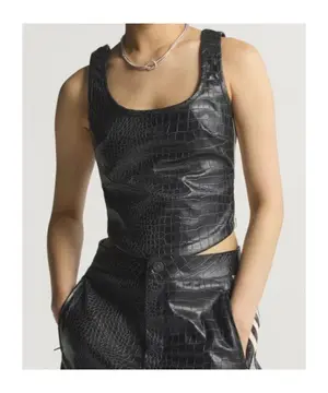ADIDAS ORIGINALS Pleather Corset Top