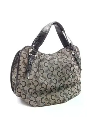 Celine 2000-2010 C Carriage Canvas Bittersweet Hobo Bag