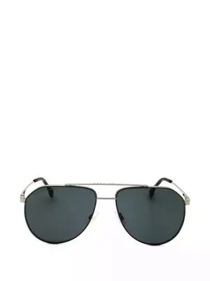 BOSS Double-bridge Pilot-frame Sunglasses - Silver