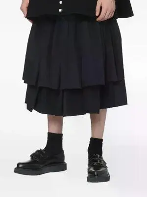 Comme Des Garçons Ruffled Tiered Midi Skirt - Black