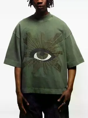 HOUSE OF ERRORS All-seeing Logo-patch T-shirt - Green