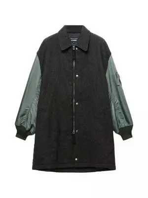 Comme Des Garçons Panelled Zip-up Coat - Grey