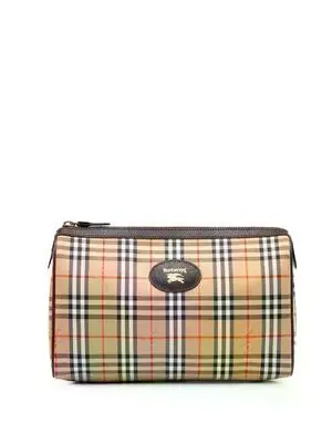 Burberry 20th Century Haymarket Check Canvas Clutch Bag - Neutrals