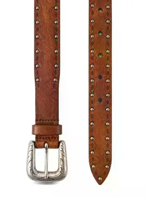 Anderson's Floral-embossed Studded Belt