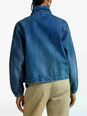 Polo Ralph Lauren Logo-embroidered Zip-up Denim Jacket - Blue