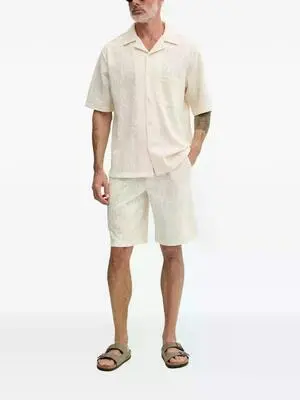 Guess Palm Tree Jacquard Shirt - Neutrals