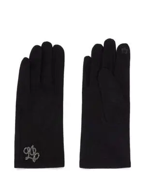 Liu Jo Gloves With Details In Faux Fur - Black