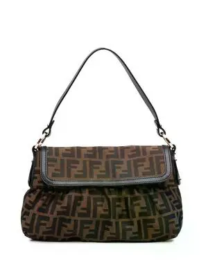 Fendi 2000-2010 Small Zucca Canvas Chef Flap Shoulder Bag
