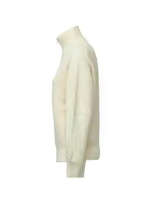 MC2 SAINT BARTH Off White Isalyn Wool Half-zip Knit Sweater