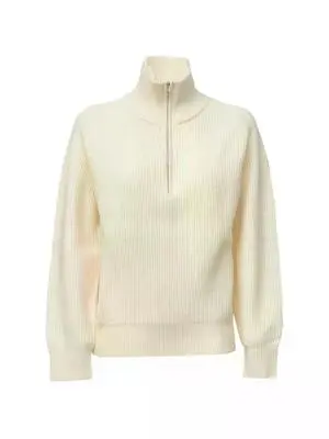 MC2 SAINT BARTH Off White Isalyn Wool Half-zip Knit Sweater - Neutrals