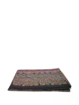 PIERRE-LOUIS MASCIA Paisley-print Striped Scarf - Black