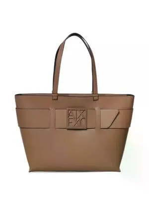 Armani Exchange Logo-plaque Buckled Shoulder Bag - Brown