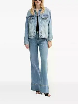 Guess Crystal-embellished Floral-patch Denim Jacket