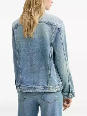 Guess Crystal-embellished Floral-patch Denim Jacket