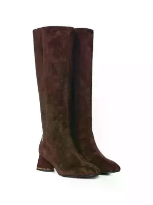 COCCINELLE Suede Block-heel Boots - Brown