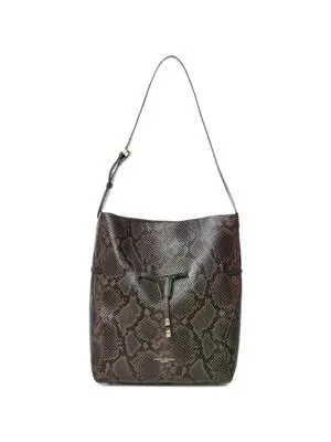 GIANNI CHIARINI Large Sienna Snake-effect Leather Tote Bag - Brown