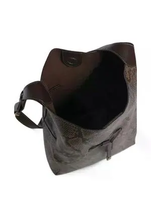 GIANNI CHIARINI Large Sienna Snake-effect Leather Tote Bag