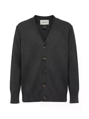AMARANTO Distressed V-neck Cardigan - Grey