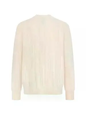 AMARANTO Ribbed-knit Raglan-sleeved Sweater