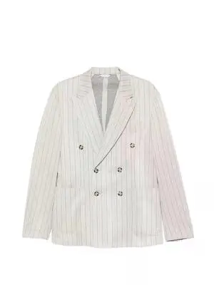 MANUEL RITZ Double-breasted Regimental-stripe Blazer