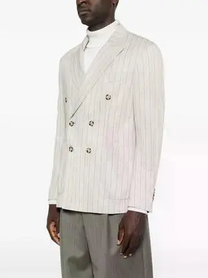 MANUEL RITZ Double-breasted Regimental-stripe Blazer