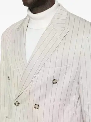 MANUEL RITZ Double-breasted Regimental-stripe Blazer