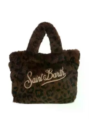 MC2 SAINT BARTH Vanity Mini Leopard-print Faux-fur Tote Bag