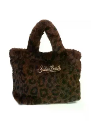 MC2 SAINT BARTH Vanity Mini Leopard-print Faux-fur Tote Bag
