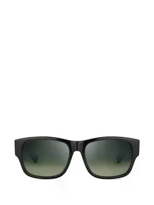 BUGATTI Rectangle-frame Logo-plaque Sunglasses - Black