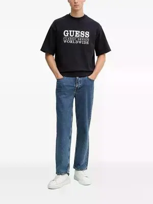 Guess Logo-embroidered T-shirt - Black