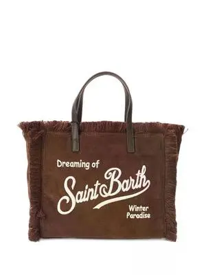 MC2 SAINT BARTH Corduroy Fringed Tote Bag - Brown