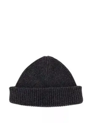 AMARANTO Ribbed-knit Beanie Hat - Grey