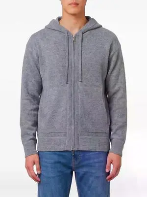 ROBERTO COLLINA Merino Wool Zip-up Hoodie - Grey