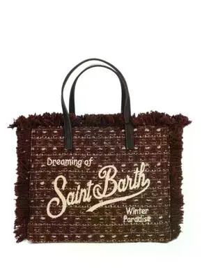 MC2 SAINT BARTH Colette Frayed Tweed Tote Bag