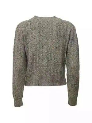 MC2 SAINT BARTH Greige Lalia Donegal Wool Blend Crewneck Knit Sweater