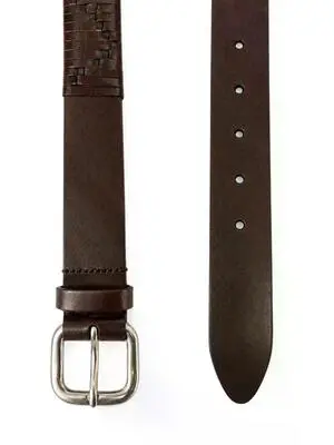 Anderson's Woven Leather Belt - Brown