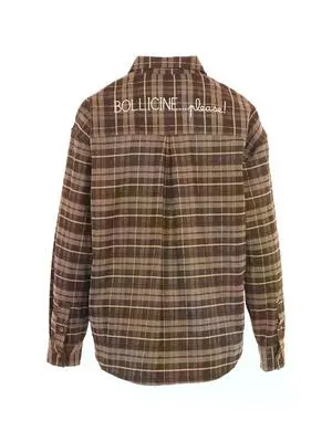 MC2 SAINT BARTH Check-pattern Embroidered-logo Shirt - Brown