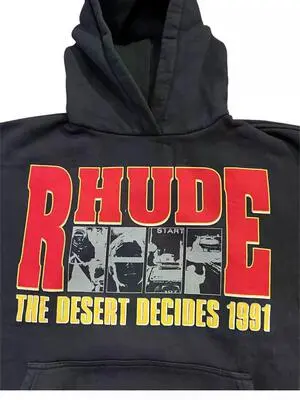 Rhude The Desert Decides Logo-print Hoodie - Black