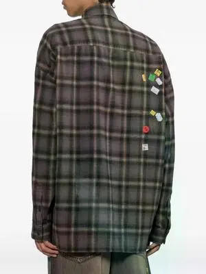 Mihara Yasuhiro Price Sticker Printed Check Shirt